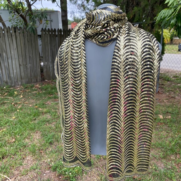 Cejon | Accessories | Cejon Sequin Tulle Evening Wrap Scarf | Poshmark